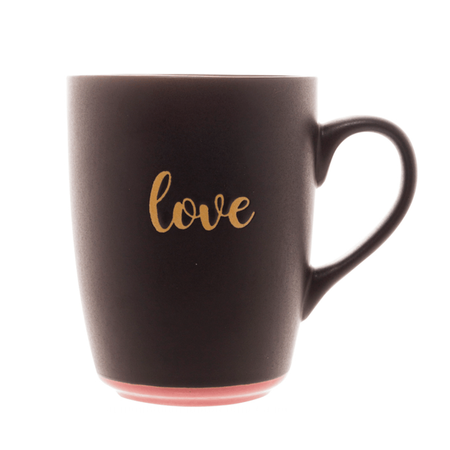 Caneca de Cerâmica Love Preto Fosco 340ml - WOLFF - Cacique